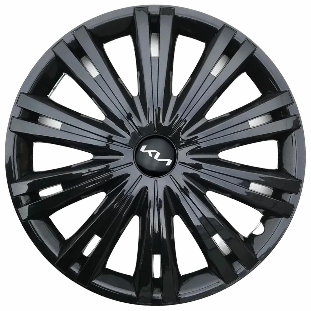 Колпаки на колеса Киа New Гига black R15, в комплекте 4 колпака