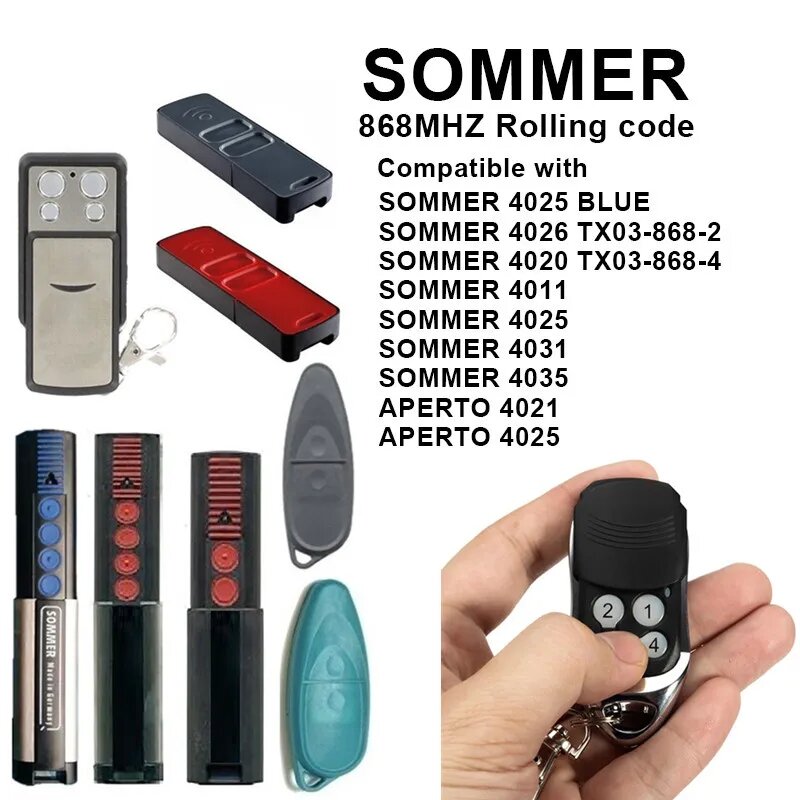SOMMER 4020 4026 Φ-4 Пульт дистанционного управления 868mhz sommer TX03-868-4 Пульты с непрерывно изменяющимся кодом