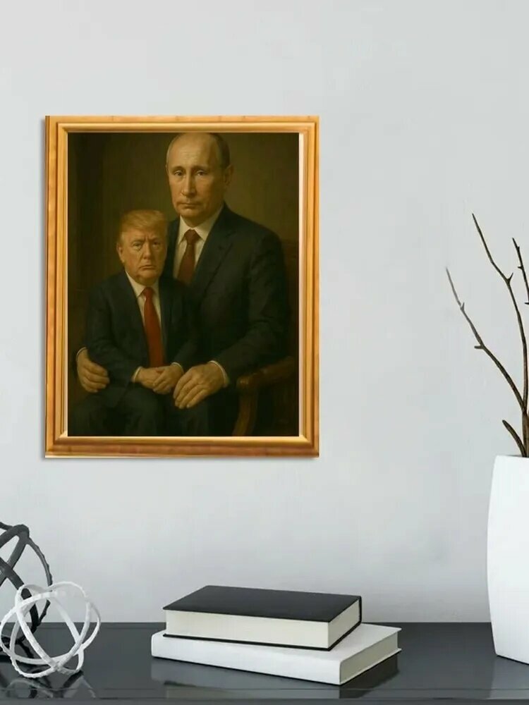 Картина "Портрет Путина и Трампа на холсте 40 х 40", 40х40 см