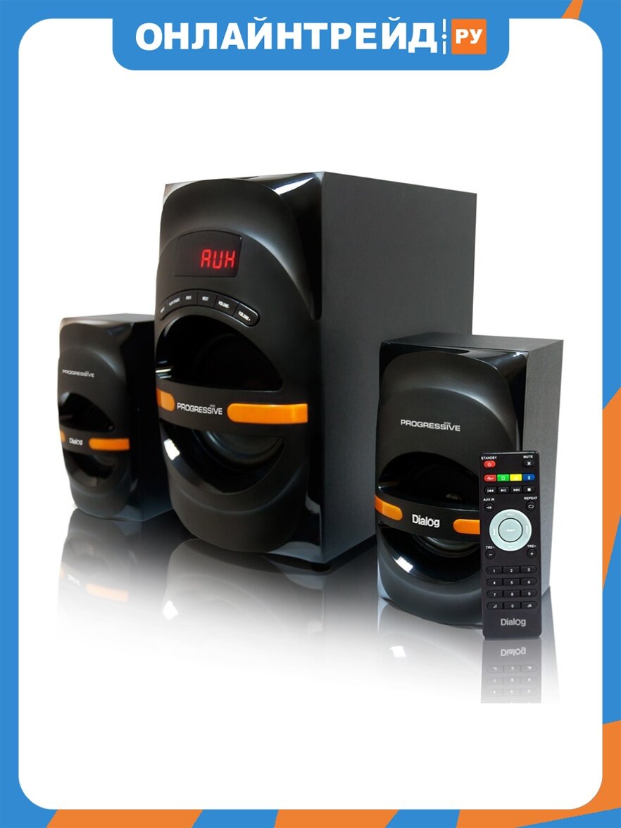 Акустическая система Dialog Progressive AP-210B BLACK {2.1, 30W+2*15W RMS, Bluetooth, USB+SD reader}