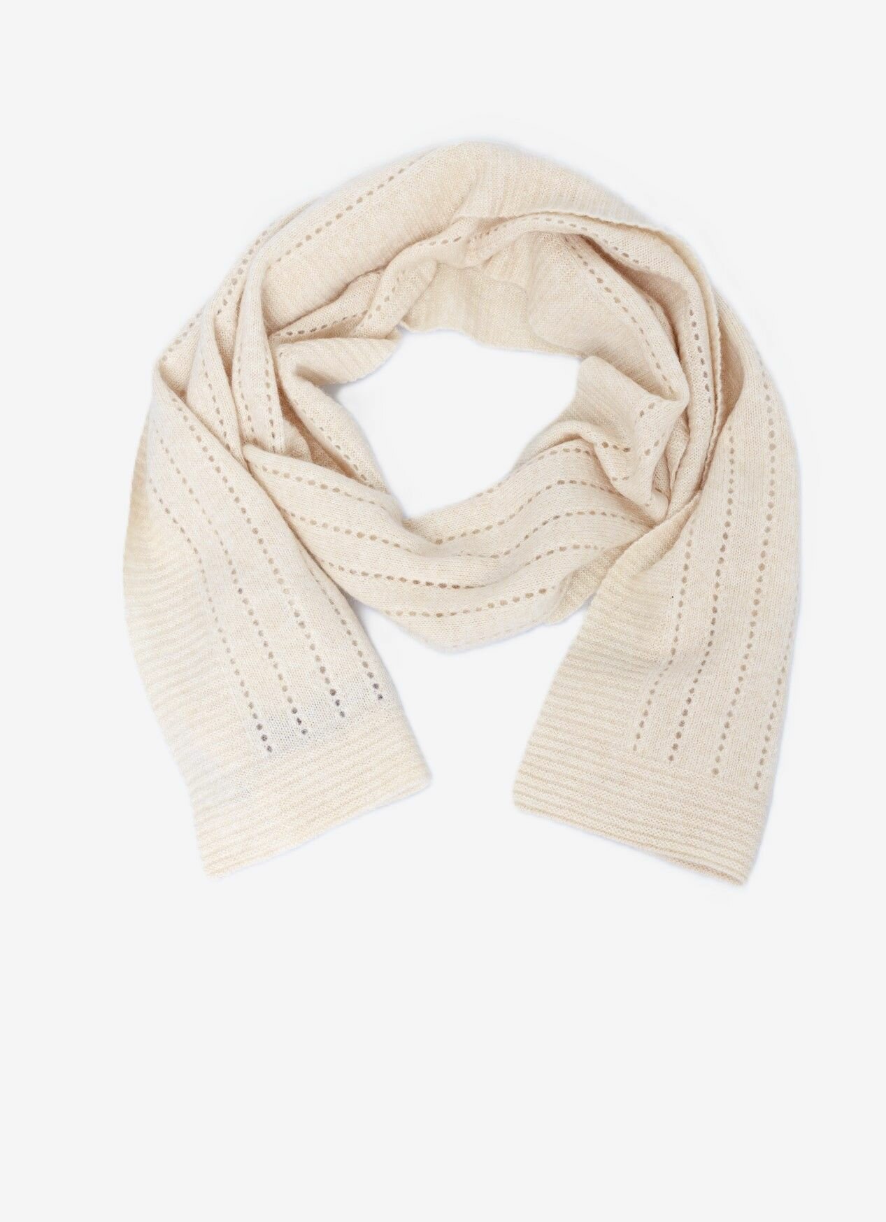 Шарф KHAN Cashmere для женщин,160х25 см, универсальный, бежевый — фото 1