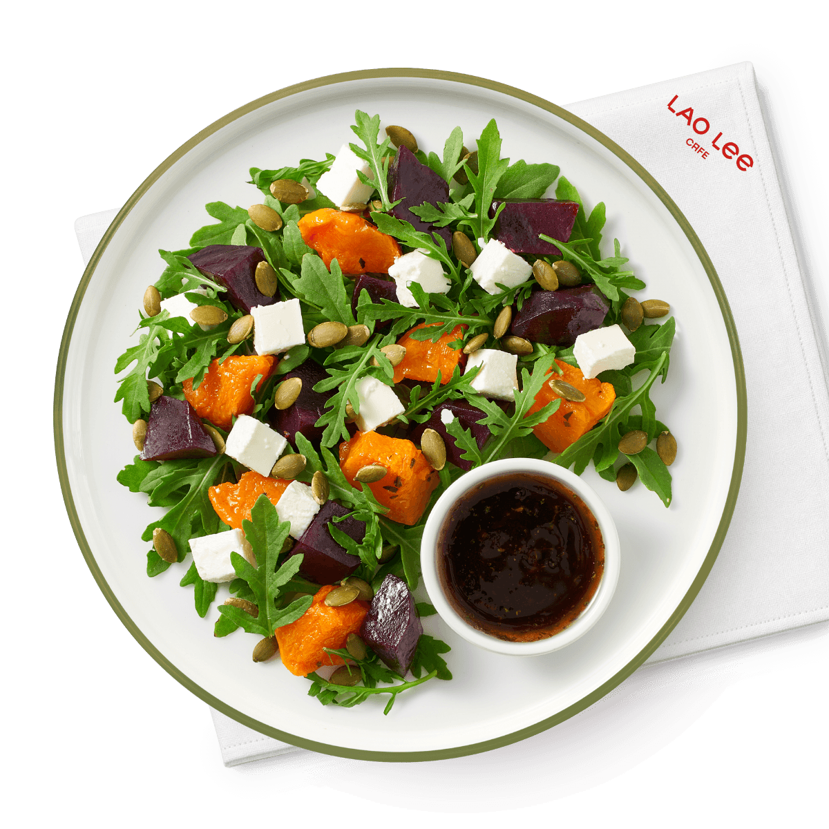 Салат LaoLee, с запечёнными тыквой и свёклой, с фетой, низкокалорийный, 1 шт