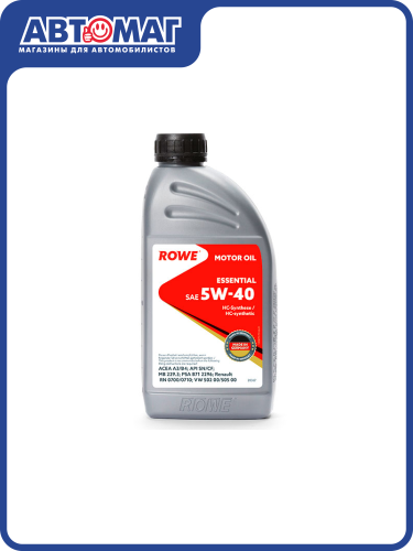 Масло моторное ROWE ESSENTIAL SAE 5W-40 (1л), ROWE-5W40-E-1L