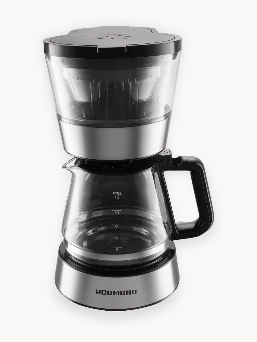 Кофеварка капельная REDMOND CM700, капля-стоп, автоподогрев, многоразовый съемный фильтр, термостекло, 1,2 л, 900Вт