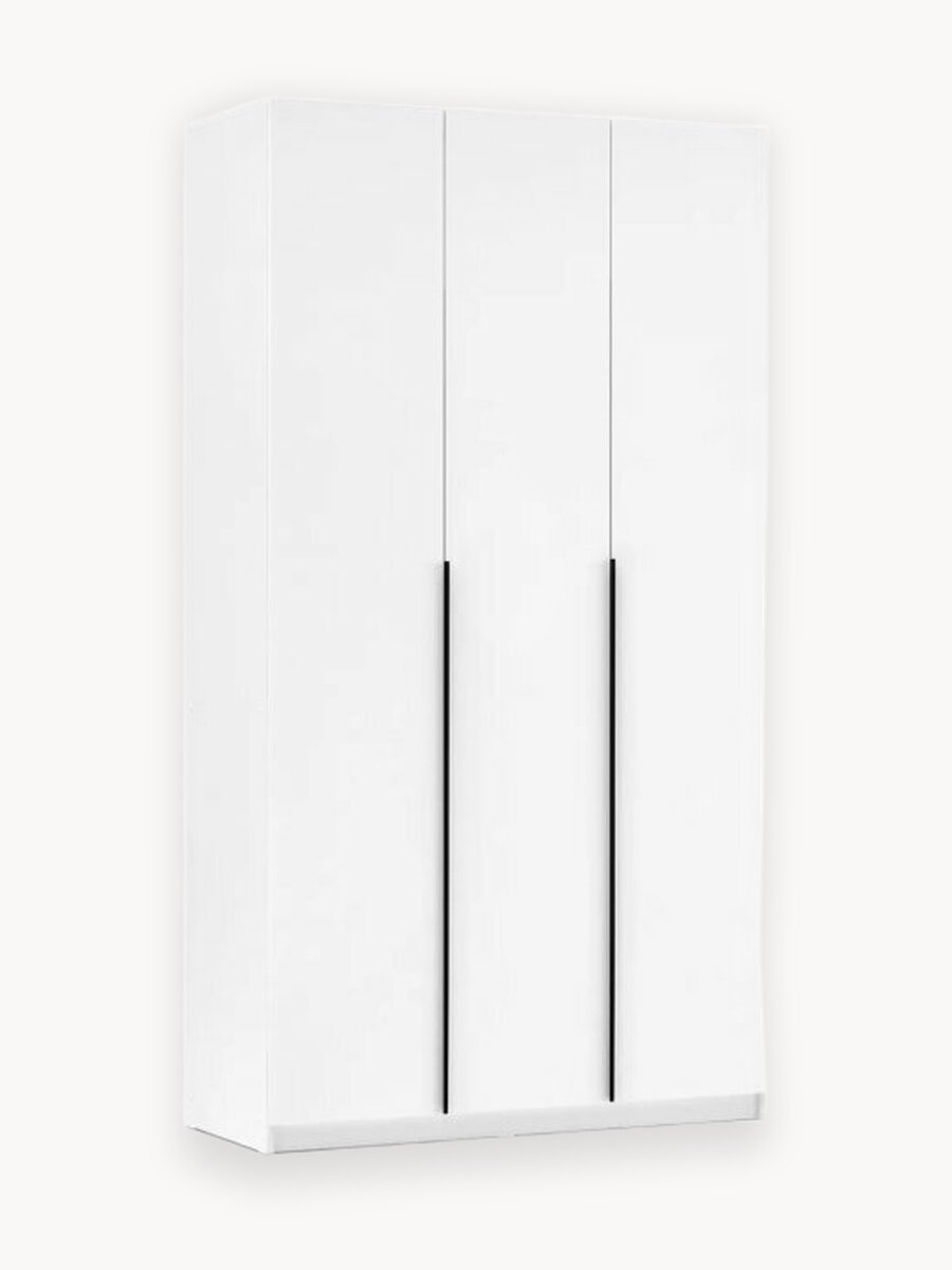 Шкаф для одежды распашной Нонтон Тивина, 120 см, 5 полок и штанга, белый глянец