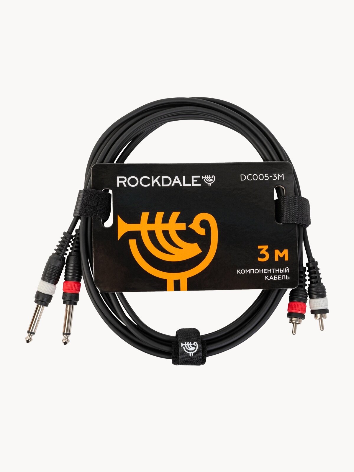 Кабель 2 Mono Jack Male - 2 RCA Male ROCKDALE DC005-3M (3 м)