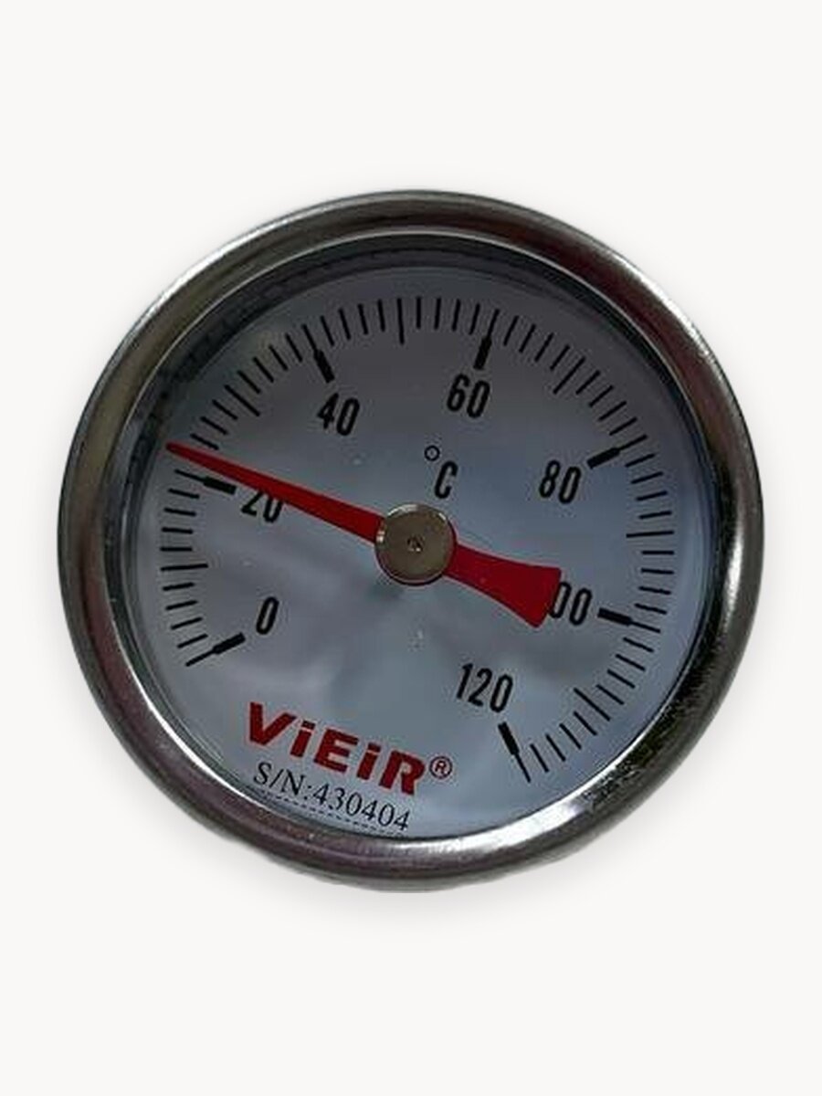 Термометр с гильзой VIEIR 1/4", 40мм, корпус сталь YL19
