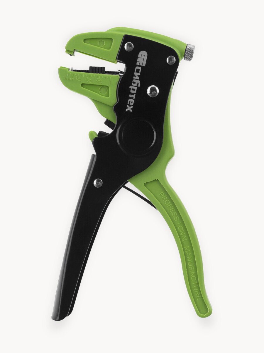 Стриппер для снятия изоляции Сибртех, 0.2-3.5 мм², щипцы для зачистки электропроводов с функцией обрезки, 17731