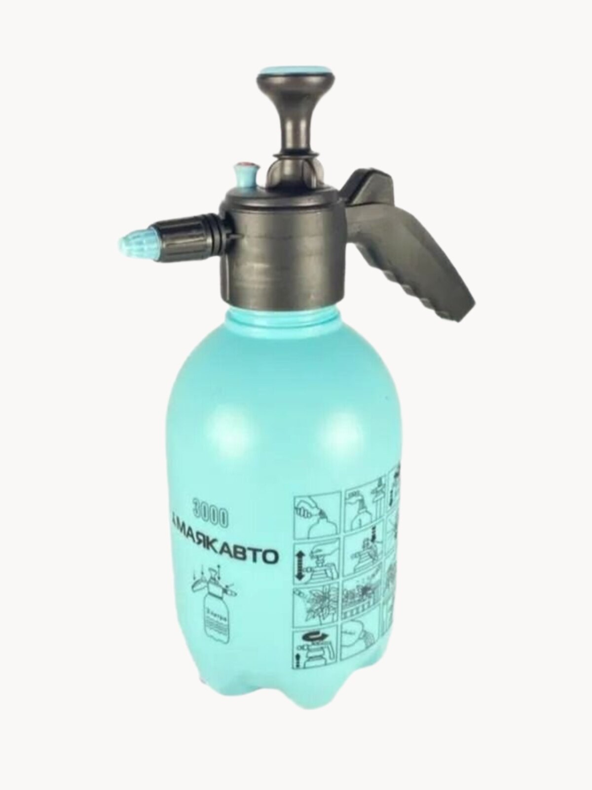 Распылитель для воды и автохимии помповый 3 литра/ Опрыскиватель садовый ручной "МаякАвто"