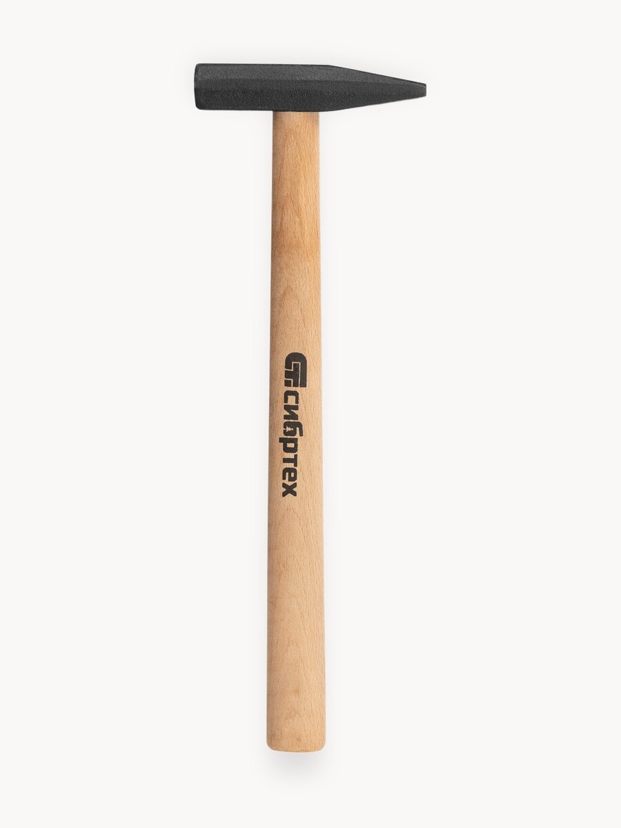 Молоток слесарный Сибртех, 200 г, квадратный боек из кованой стали и деревянная рукоятка, молоток строительный, 10211