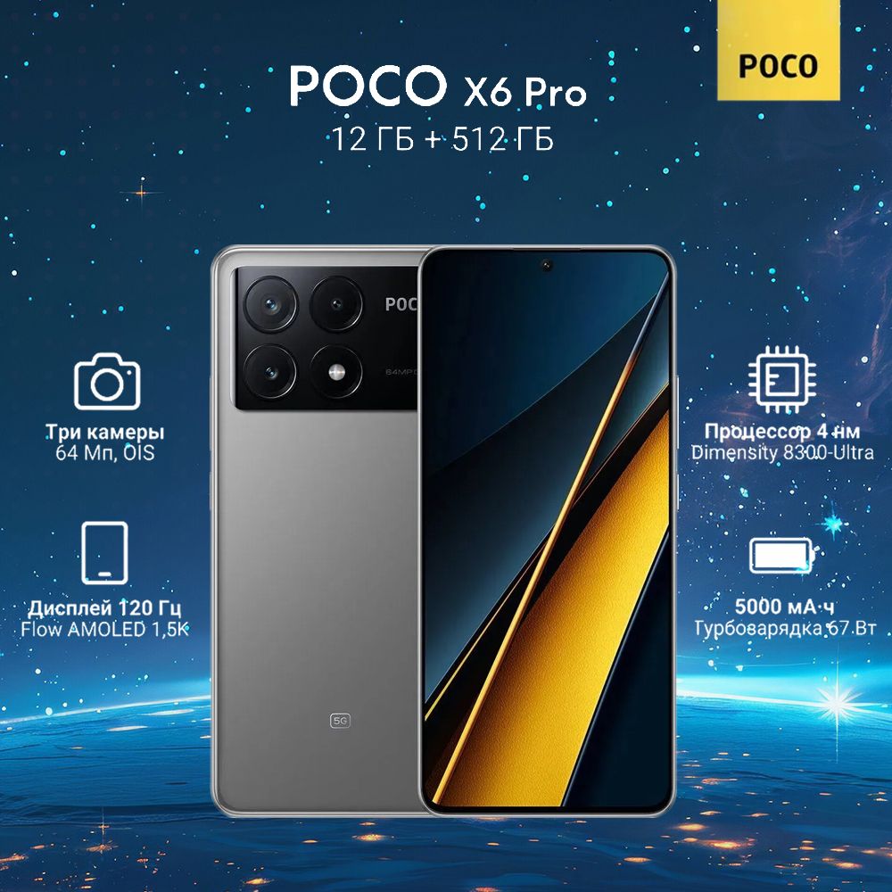 Poco Смартфон X6 Pro 12/512 ГБ Совершенно новая международная версия смартфона