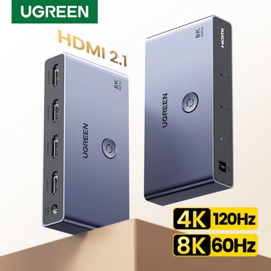 Переключатель HDMI 2.1 на 3 входа и 1 выход / UGREEN 8K@60Hz Switch / HDMI разветвитель