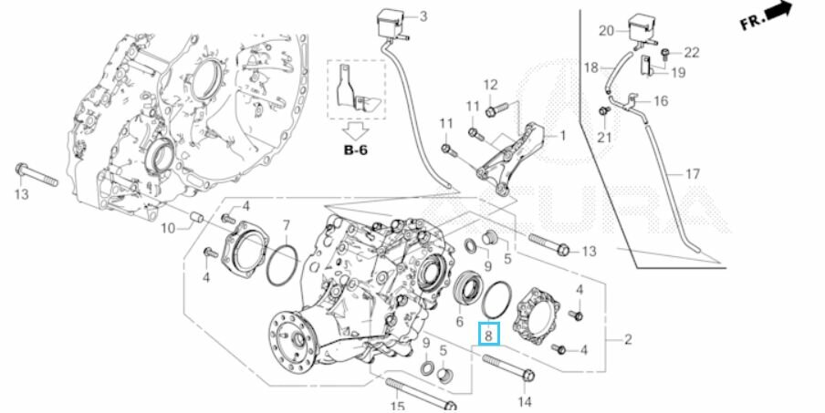 Уплотнительное кольцо, 68.5х2.4 (ARAI); Артикул Honda/Acura: 91305RJC004 (Оригинал)