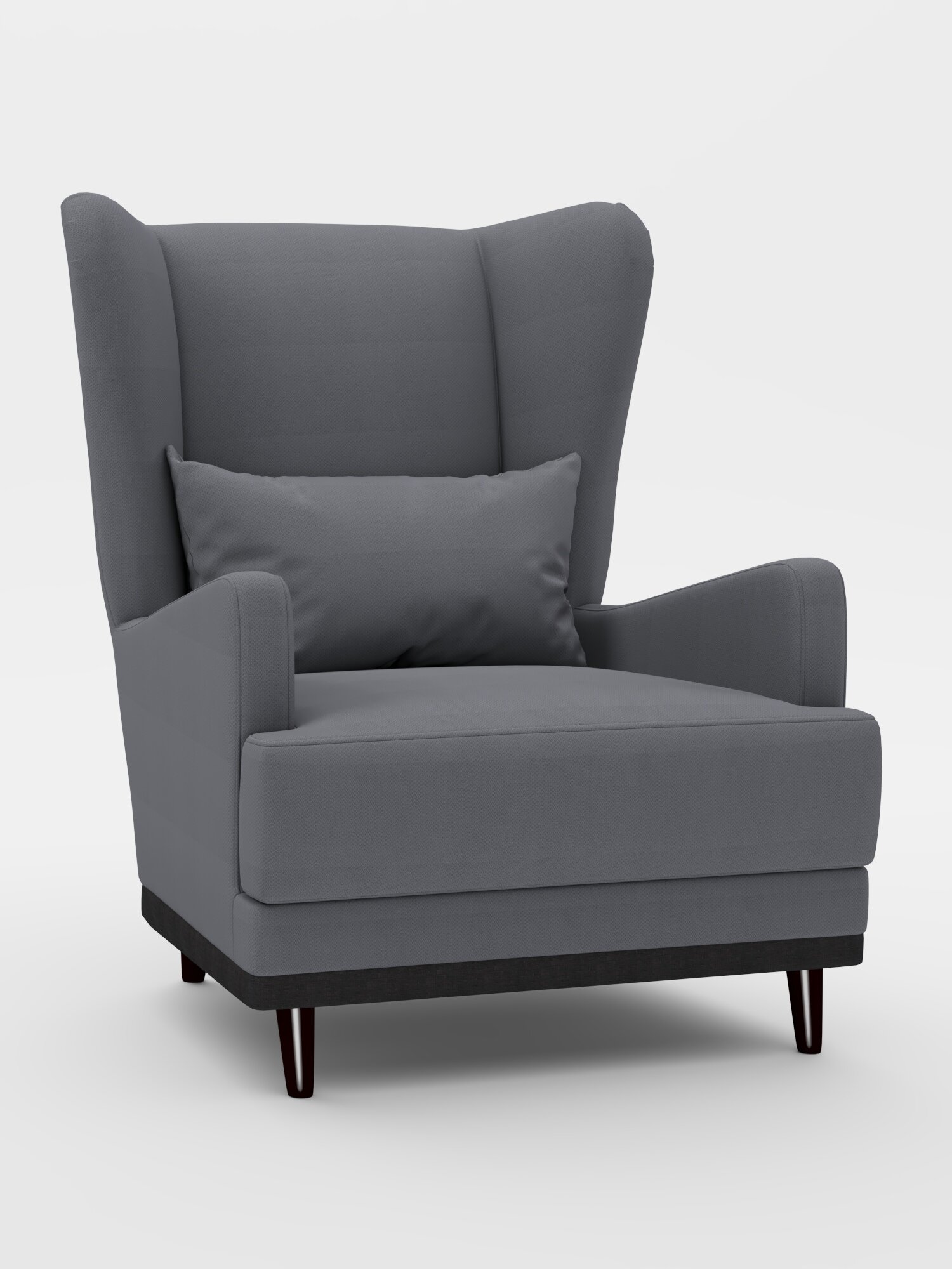 Кресло мягкое Марсель из велюра, темно-серый, кресло интерьерное, кресло для гостиной