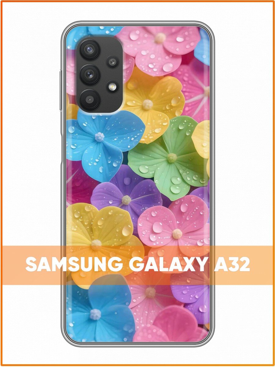 Чехол для Samsung Galaxy A32 с принтом для женщин с цветочками (Самсунг Галакси А32)