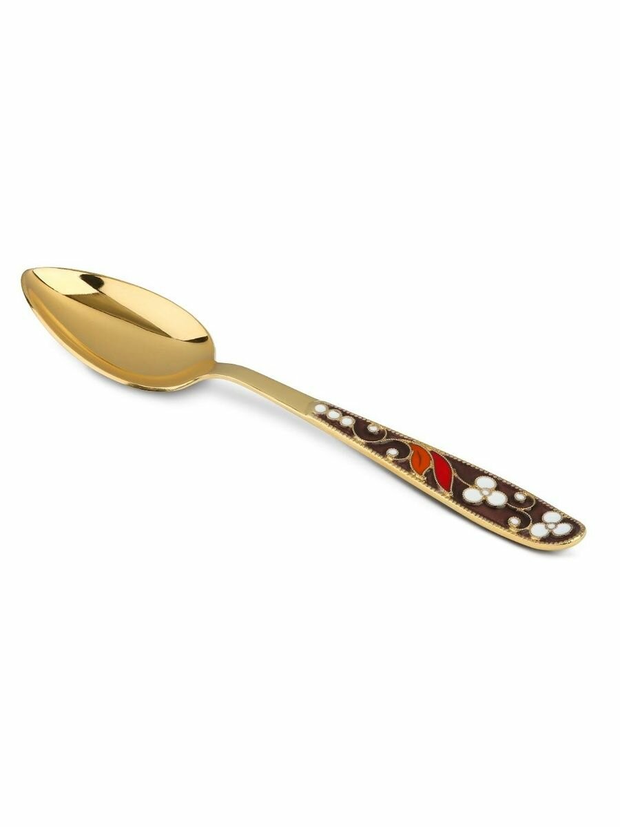 Ложка кофейная Птица из серебра 925 пробы с п