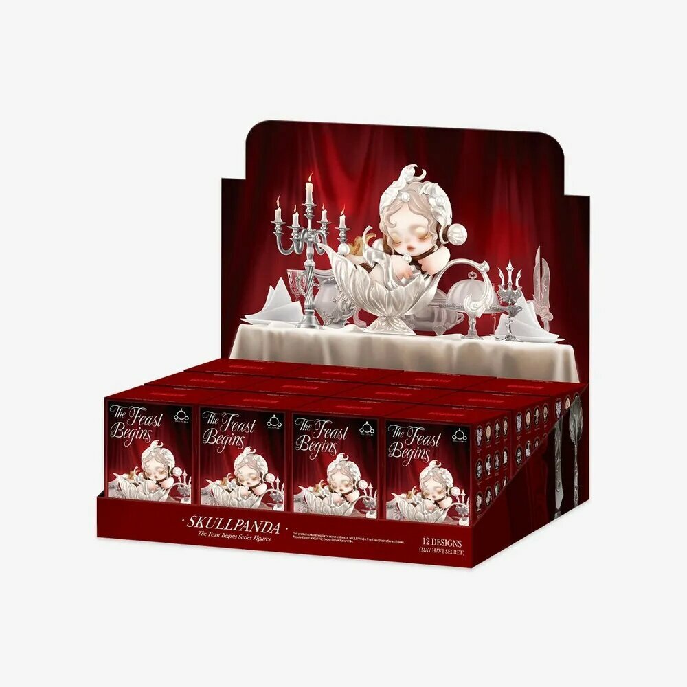 POP MART - SKULLPANDA THE FEAST BEGINS Series Figure, Подарки, украшения комнат, Набор (12 шт)
