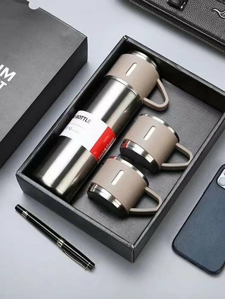 Термос Ударопрочный корпус, С помпой, Кнопка-клапан, 0.5 л