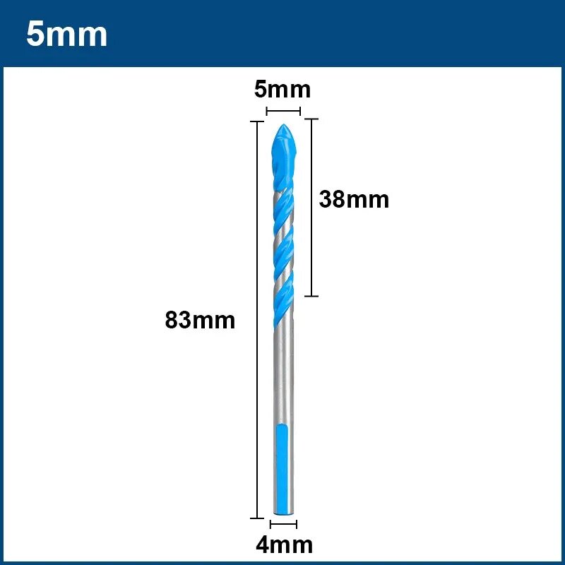 Сверло для дрели по керамике, стене, металлу, 3/4/5/10/12 мм