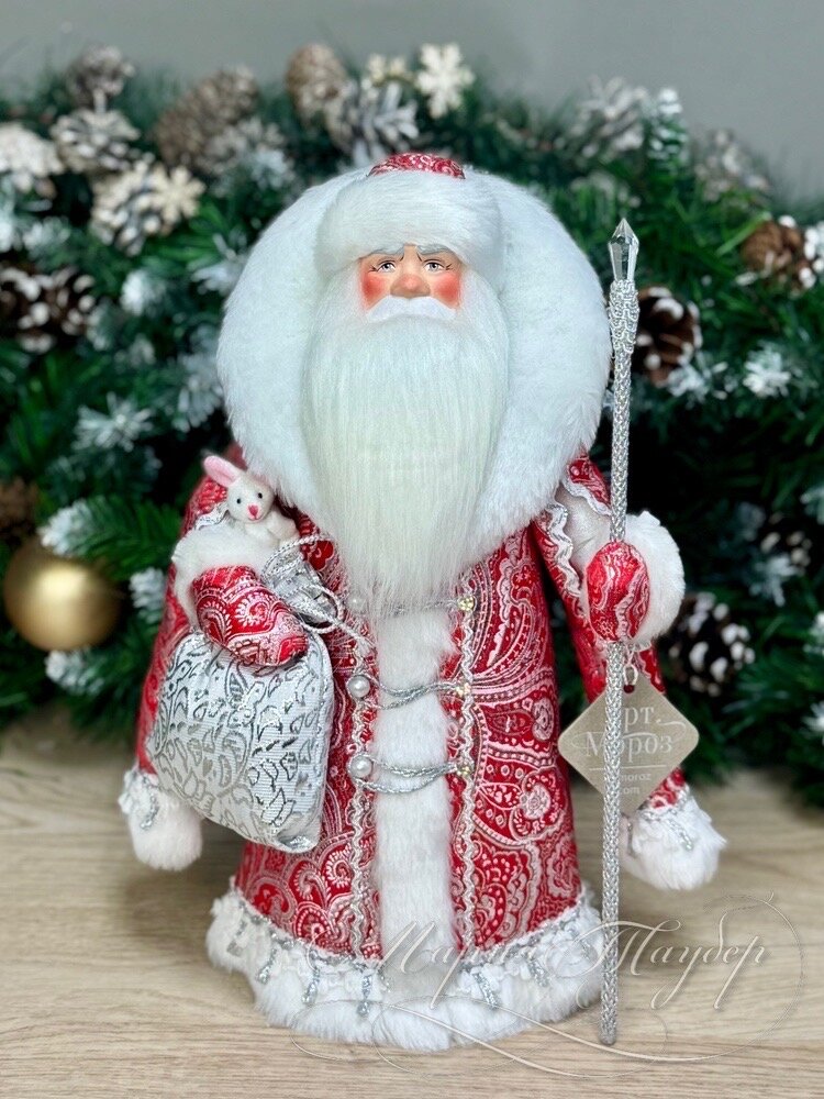 АртМороз Дед мороз русский 33см, новогодняя игрушка под ёлку, авторская кукла ручной работы