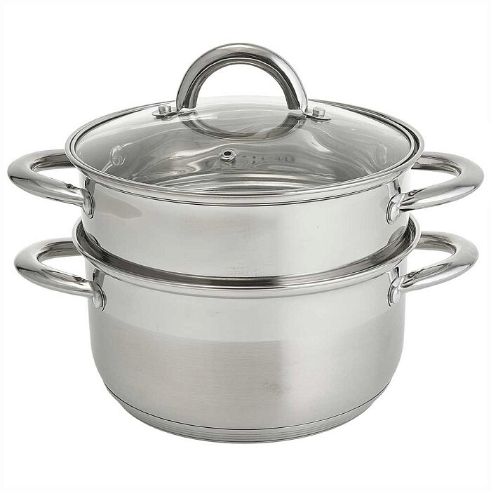 Кастрюля-пароварка Webber BE-0210, 5л, нержавеющая сталь, с антипригарным покрытием