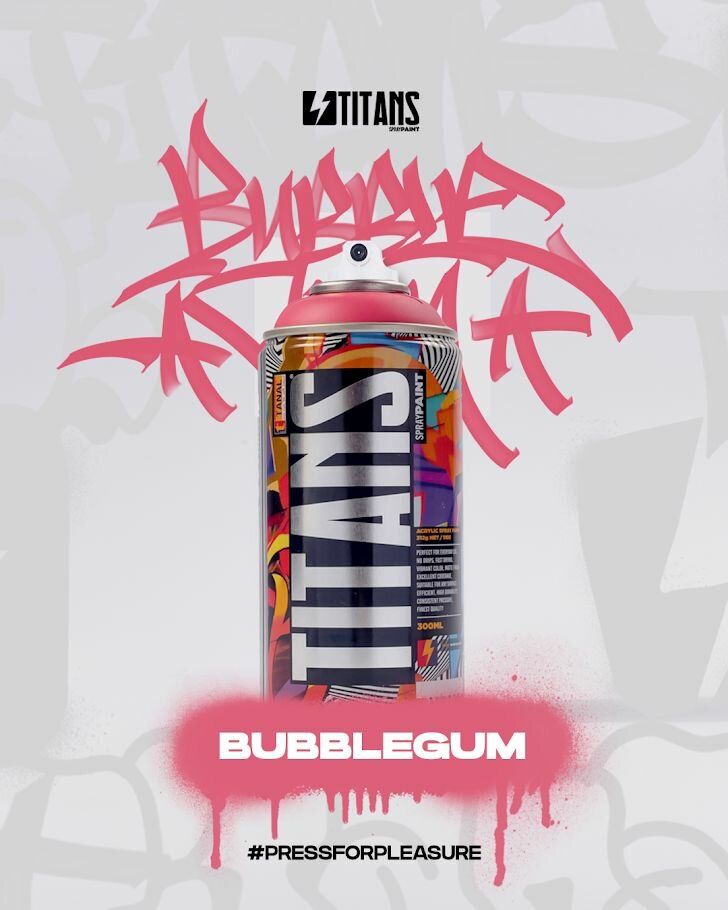 Аэрозольная краска для граффити и дизайна TITANS 16 Bubblegum 300мл.