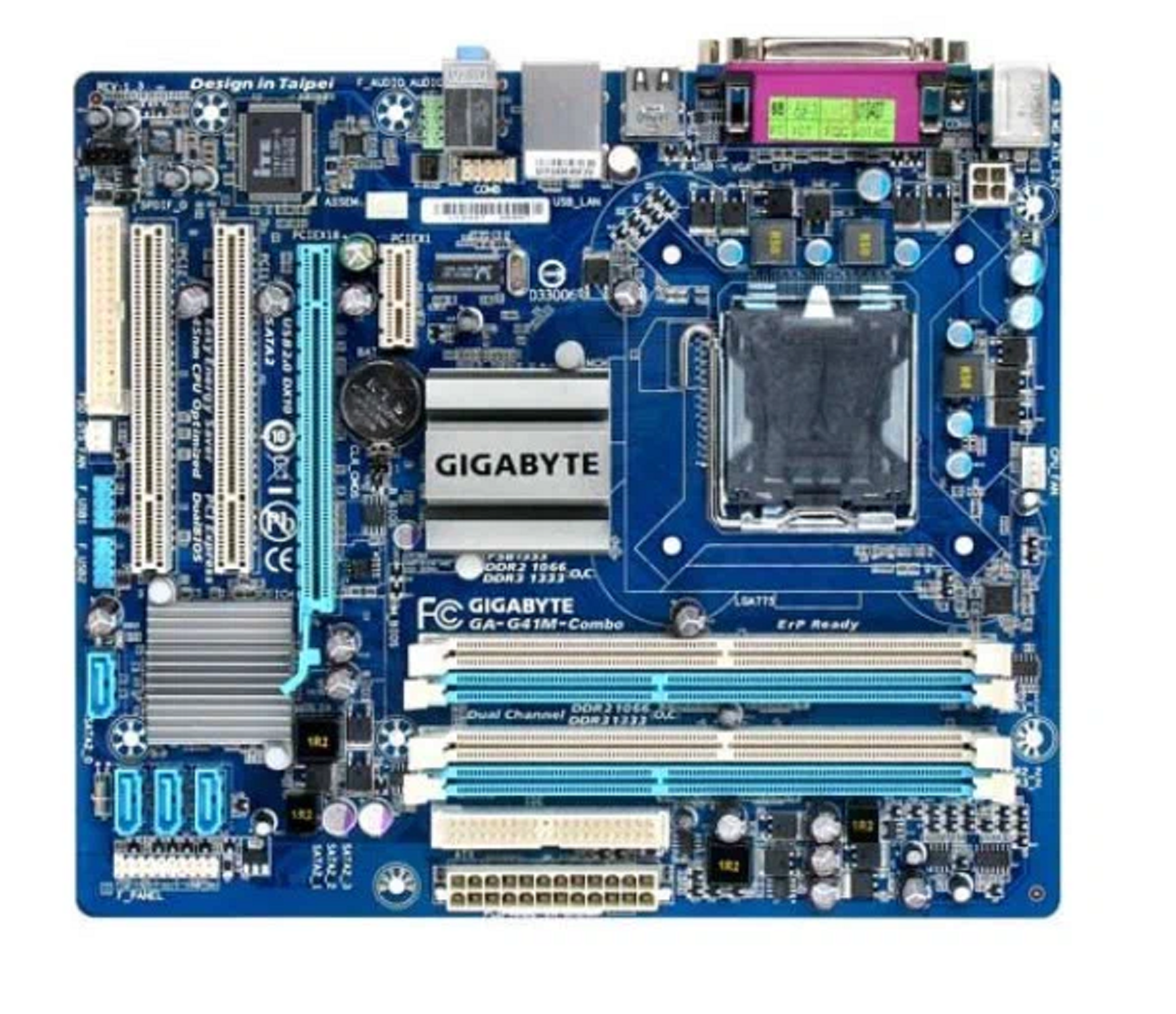 Материнская плата GIGABYTE GA-G41M-COMBO, microATX, двухканальный режим