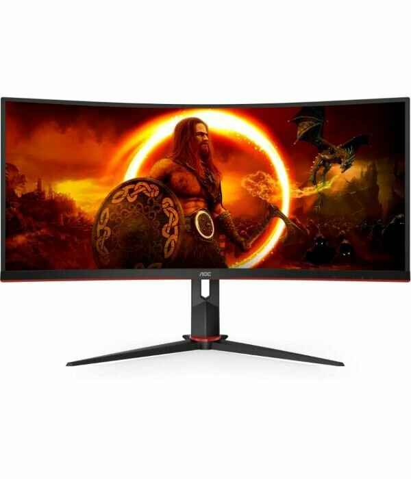 Монитор AOC CU34G2XP/BK, черный/красный