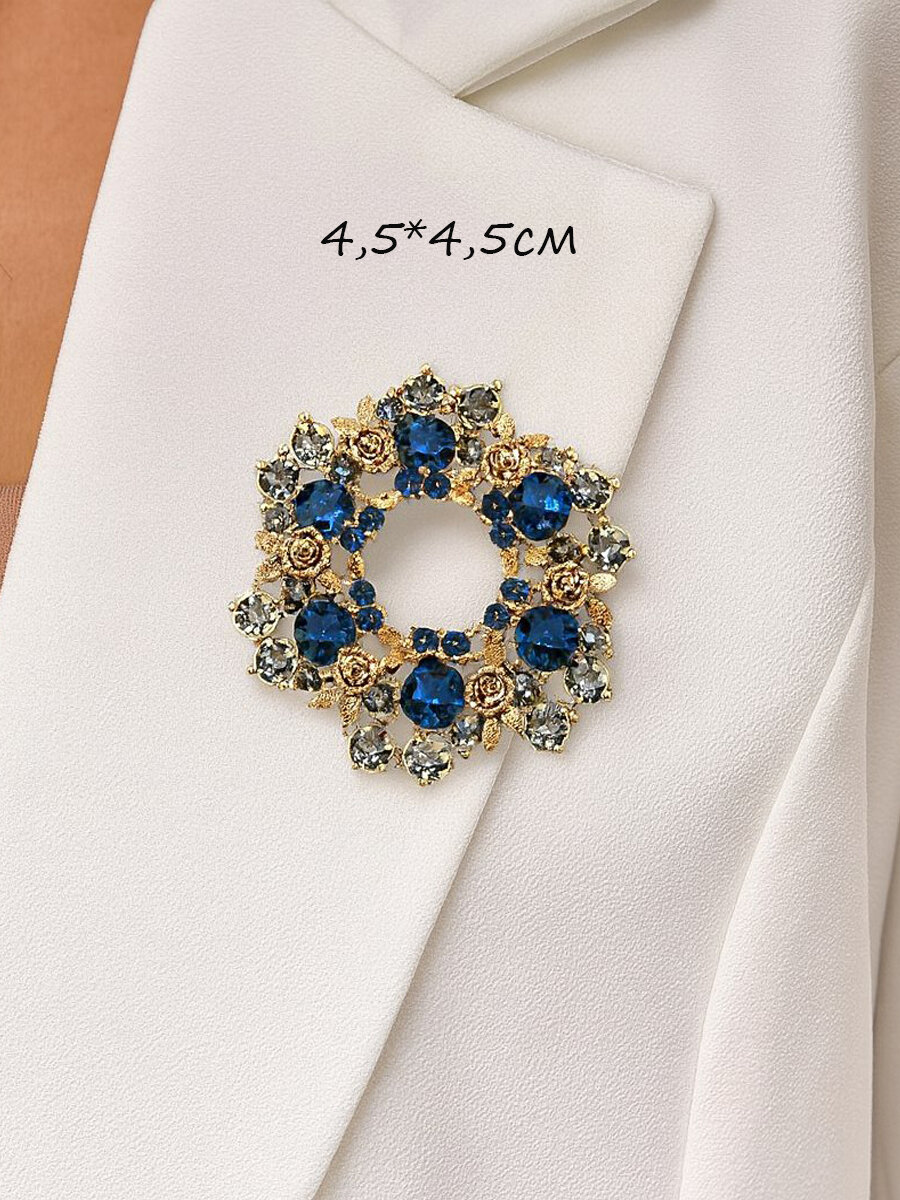 Брошь, кристалл, стразы