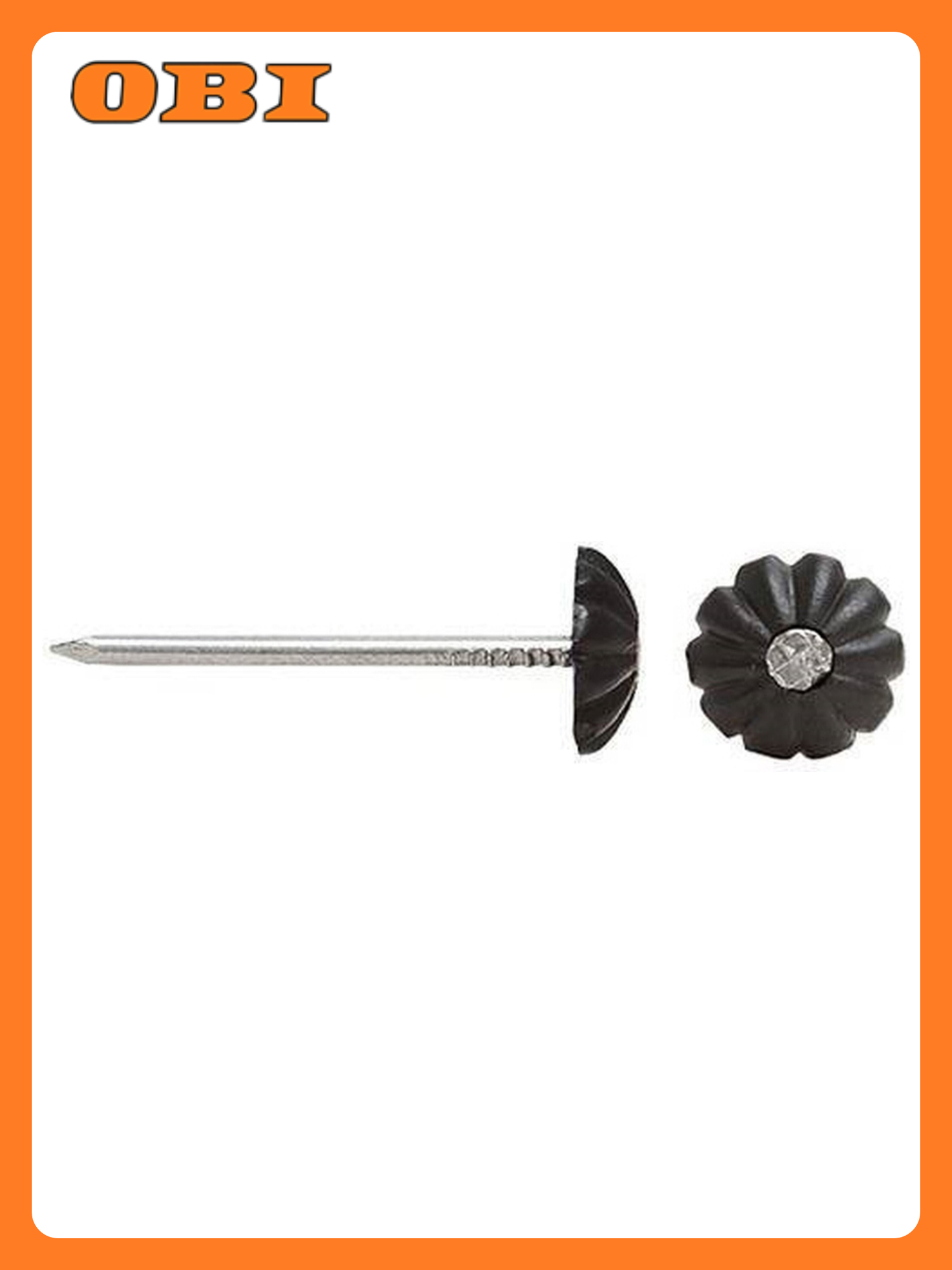 Гвозди декоративные, кровельные, с черной шляпкой, 32мм, 80шт