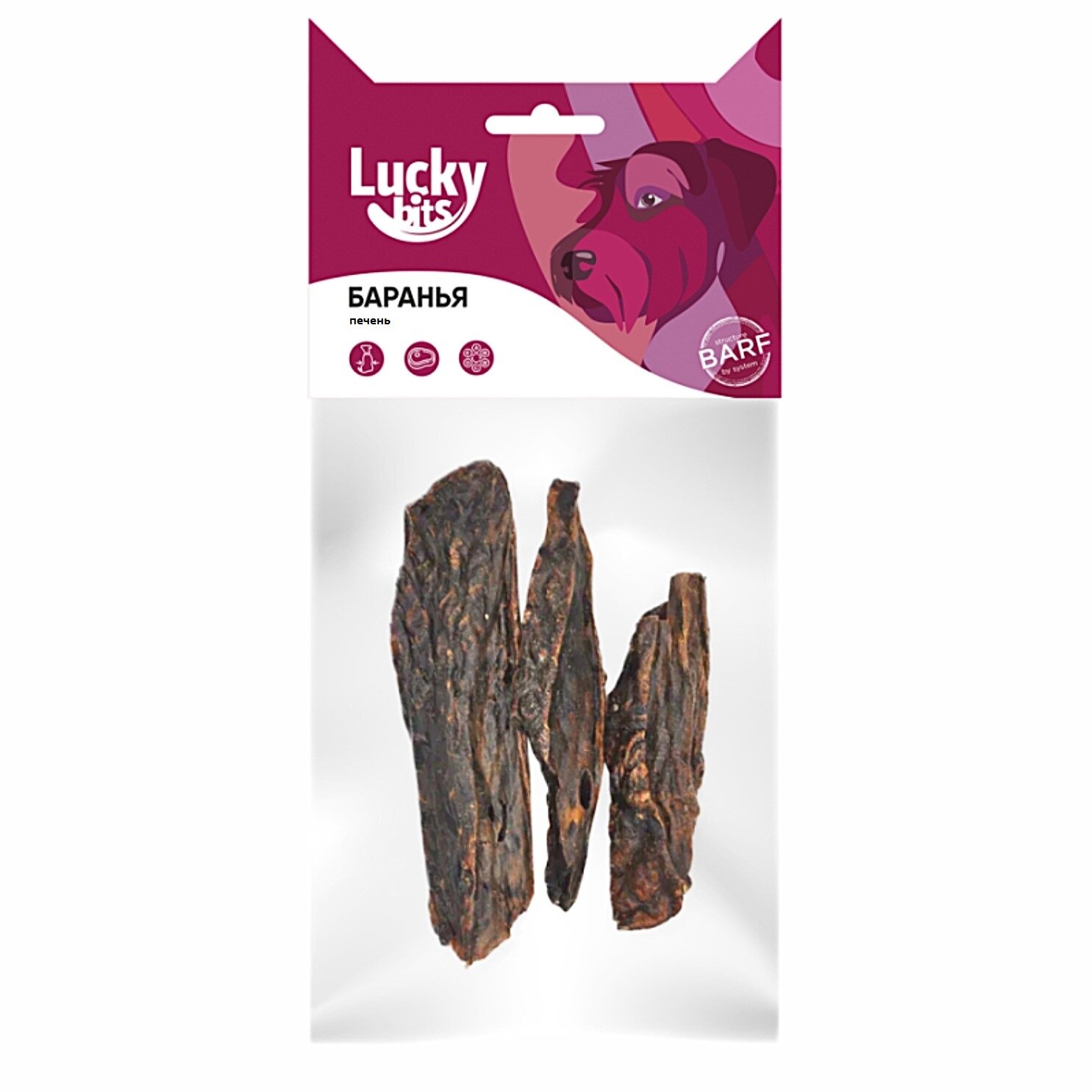 Lucky bits Баранья печень лакомство для собак всех пород 40г