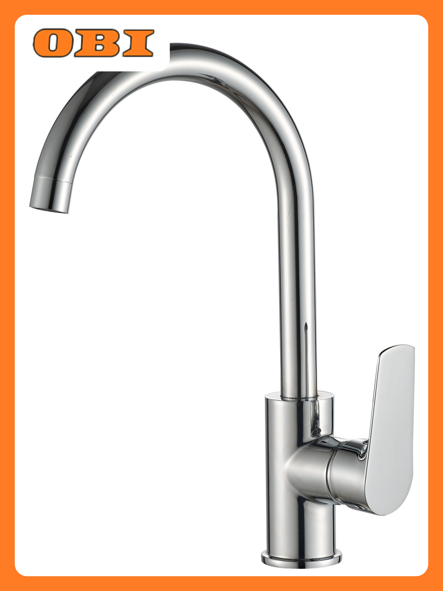 Смеситель для кухни VODA RIVER, рычажное управление, латунь, хром