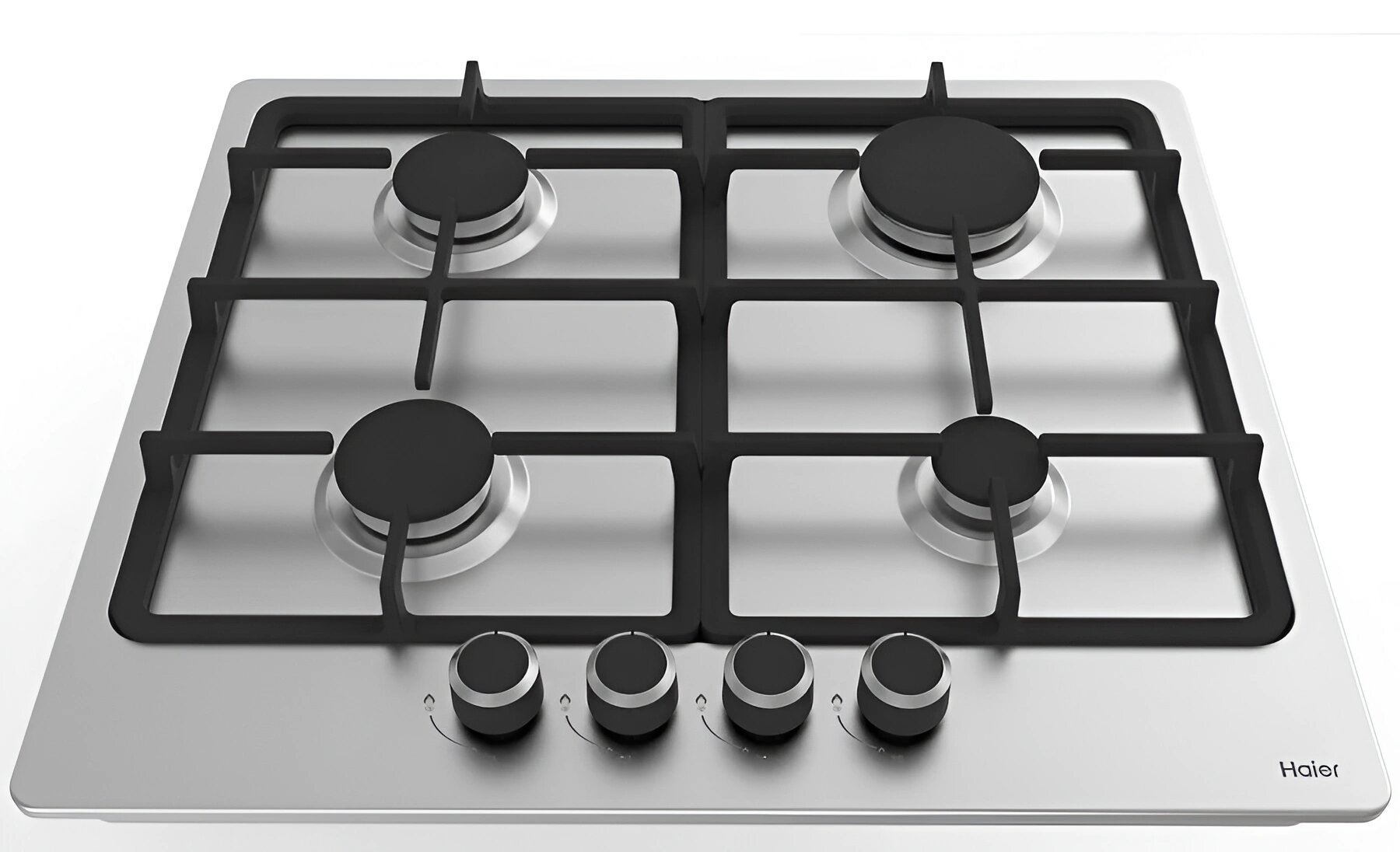 Газовая варочная панель Haier HHX64CN, 4 конфорки, газ-контроль, электроподжиг, нержавеющая сталь