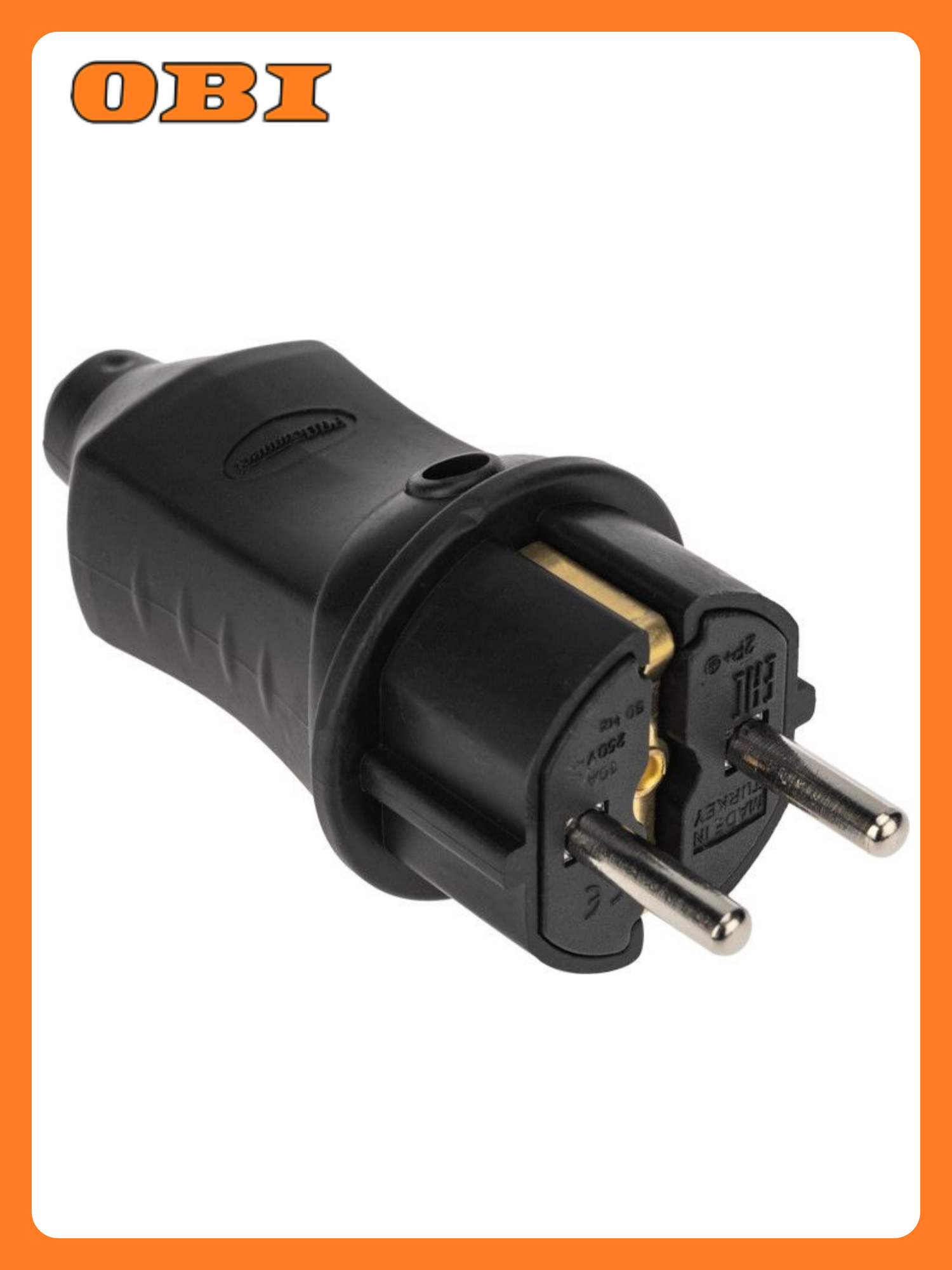 Вилка каучуковая Proconnect 16A, IP44, 85x60 мм