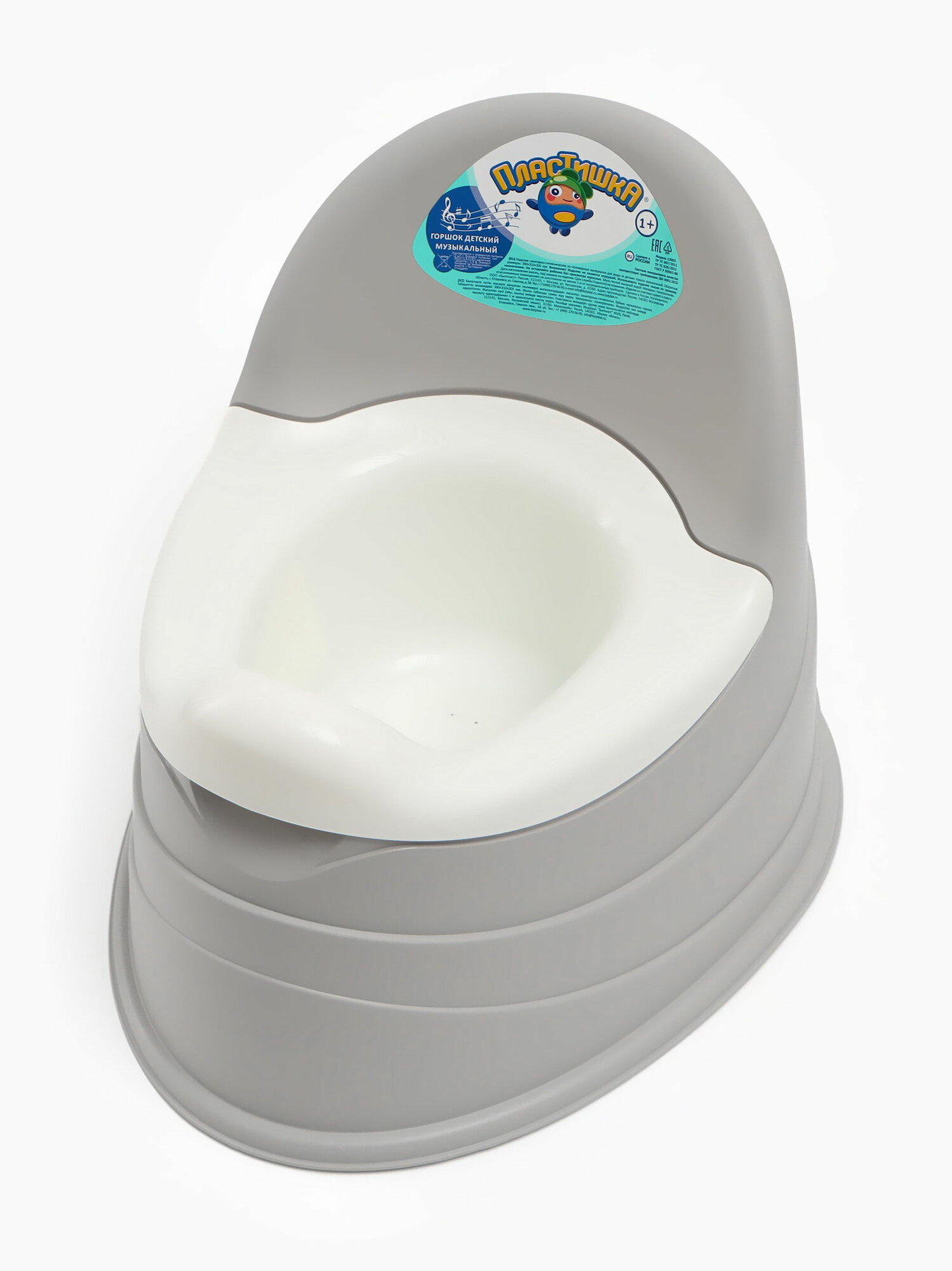 Горшок детский музыкальный, Серый, цвет: серый, тип: горшок музыкальный