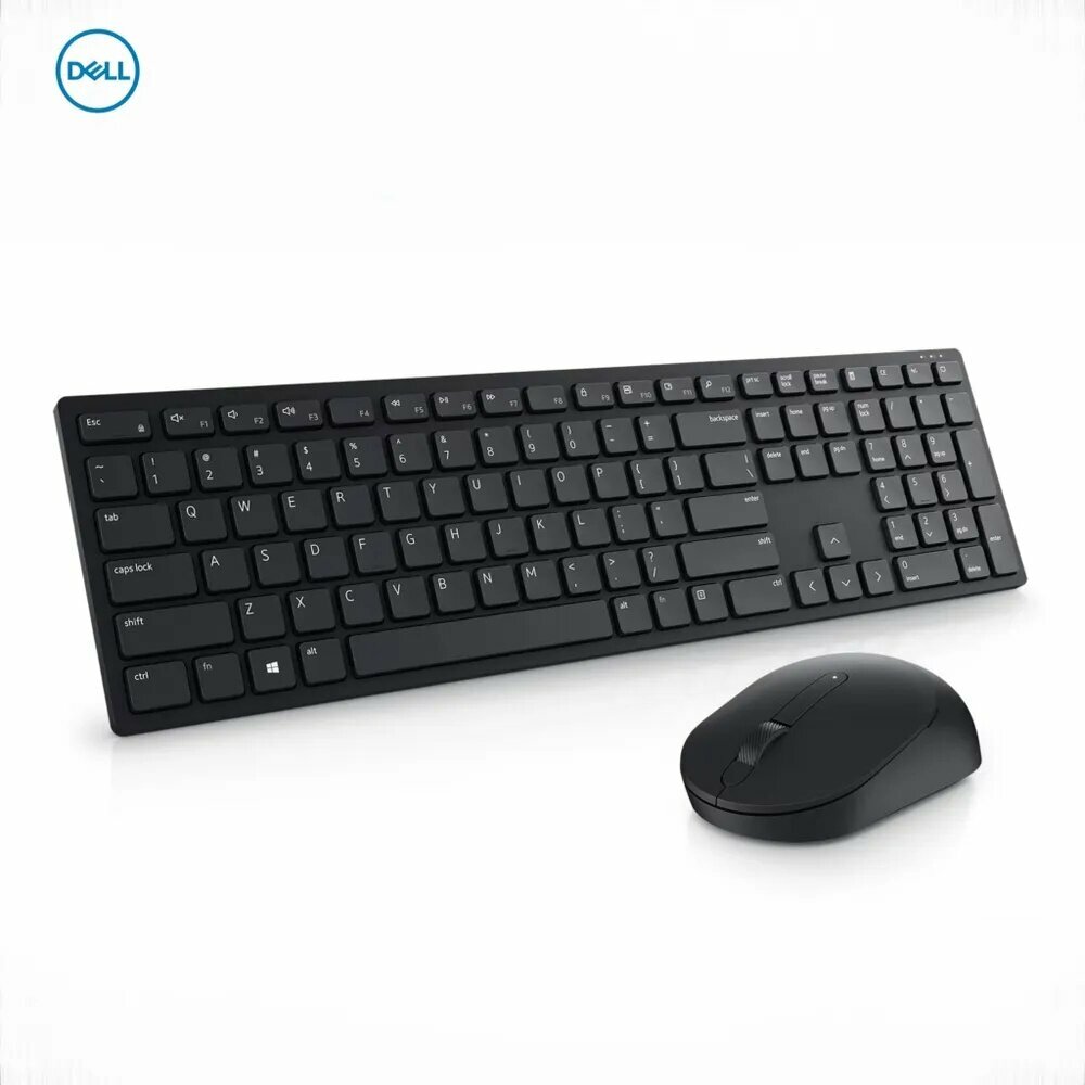 Dell Комплект клавиатура и мышь беспроводная KM5221W, Английская раскладка, черный