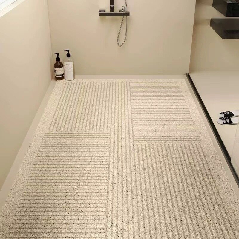 Коврик для душа в ванной, полное покрытие, дренажный коврик для ног, шелковый петлевой, с отверстиями для дренажа, изоляция воды, нескользящий коврик для ванной