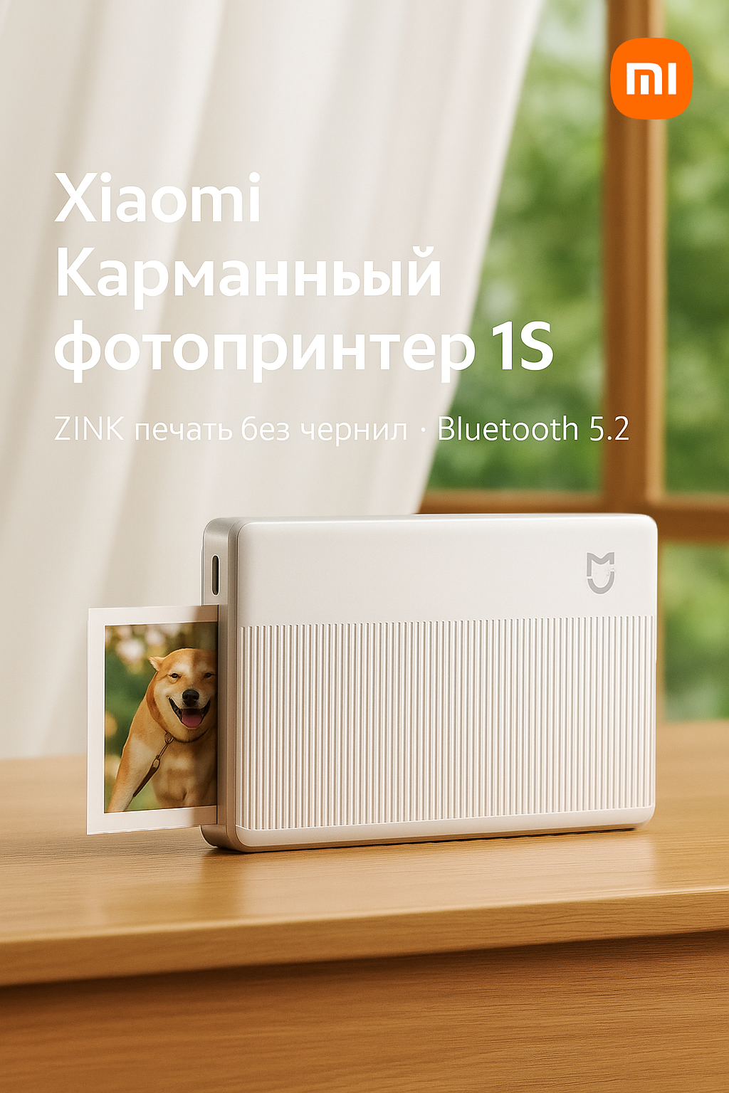 Портативный цветной мини фотопринтер Xiaomi Mijia Pocket Photo Printer 1S AR ZINK (MJKDDYJ02HT)