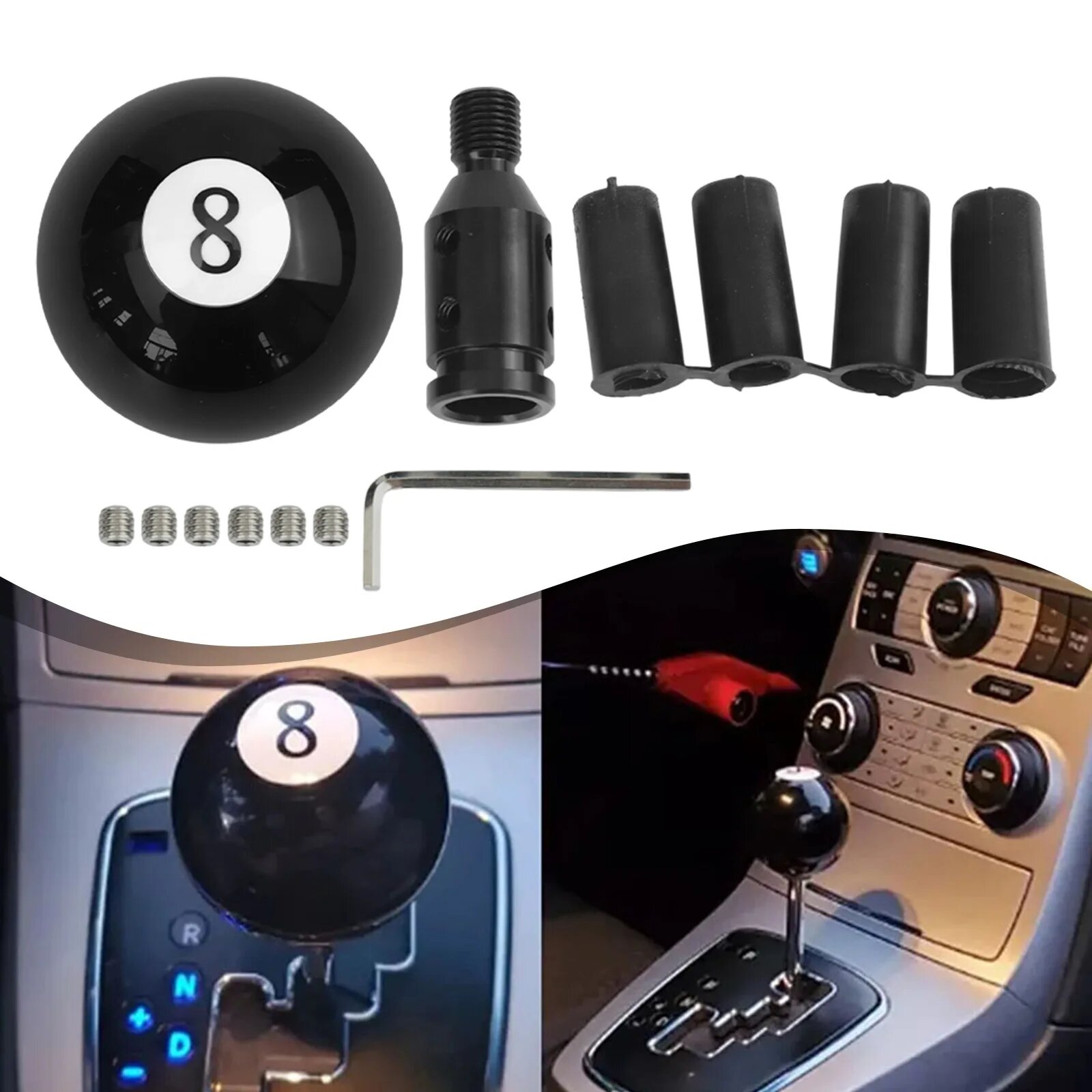 Новый 8-бильярдный шар, автомобильная ручка переключения передач, универсальная крышка рычага переключения передач для ручной коробки передач, автомобильный рычаг, черный грузовик