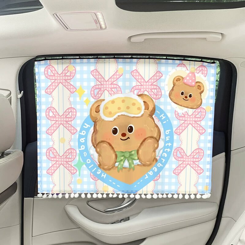 Солнцезащитная шторка для автомобиля, защита от солнца и теплоизоляционная шторка, милая мультяшная шторка для детского