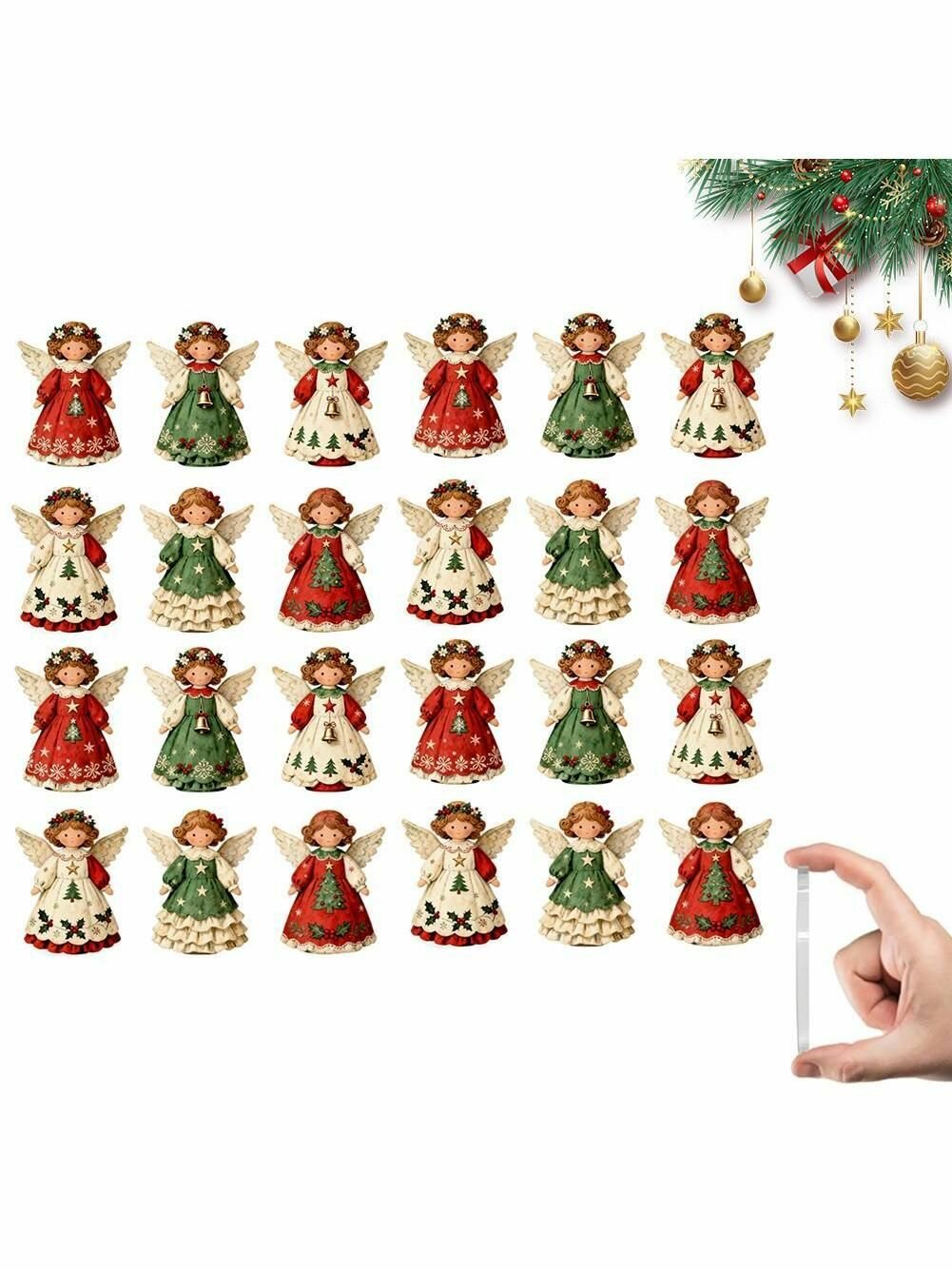 Деревянная елочная игрушка в виде ангела