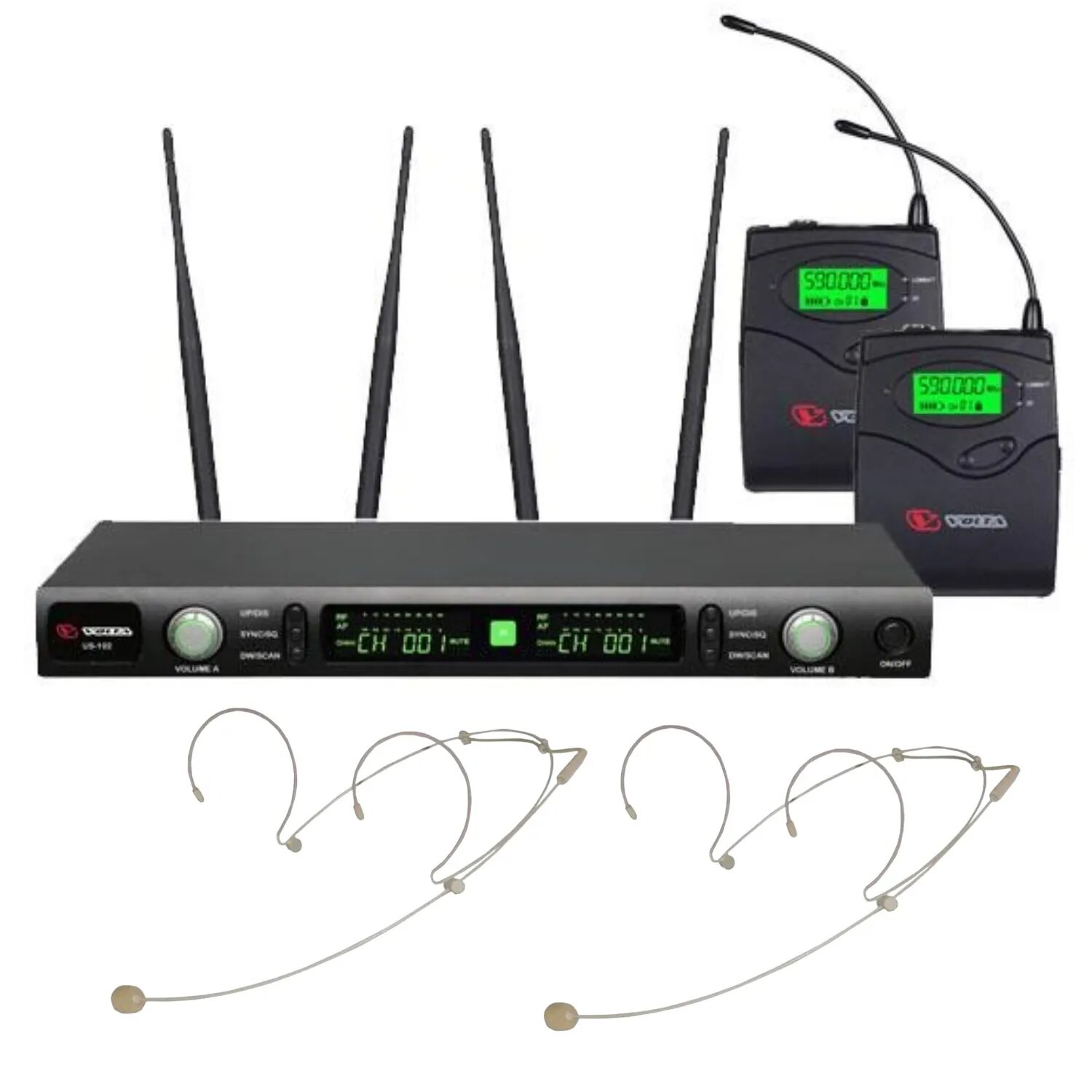 Микрофонная радиосистема Volta US-102H (590-630MHz) с алюминиевым кейсом
