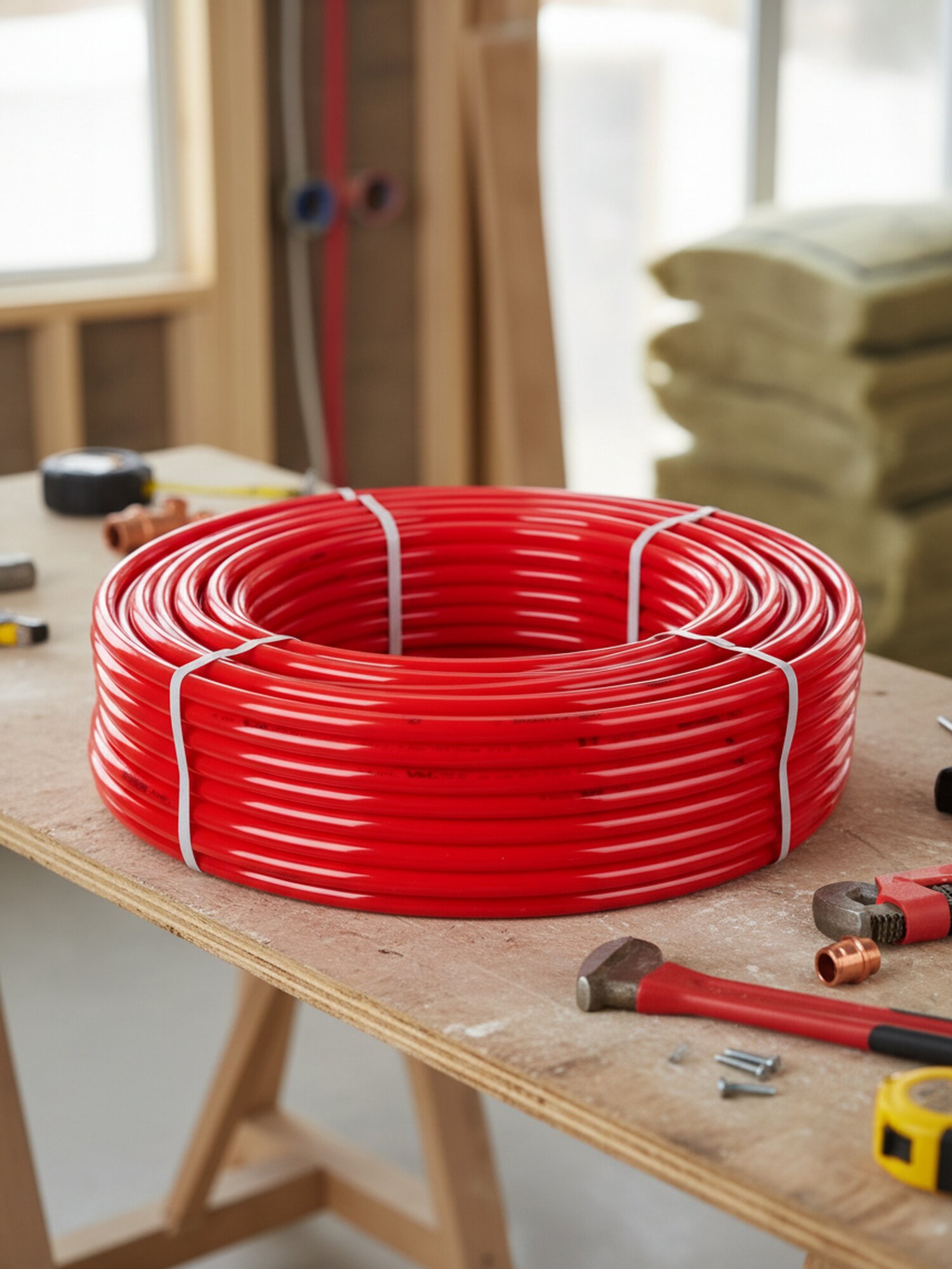 Труба для теплого пола диаметр 16х2 мм, PE-RT, красная, 100 м, Valfex