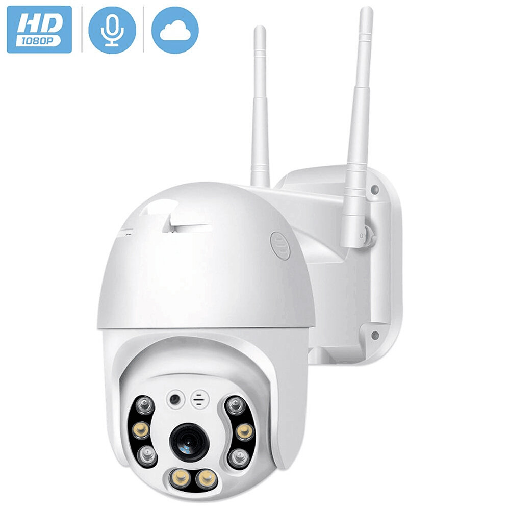 Камера наблюдения наружная Pan Tilt 1080P 2MP WiFi CCTV с цветной ночной съемкой, двусторонним аудио, детекцией движения, удаленным доступом, поддержкой ICSEE APP и ONVIF