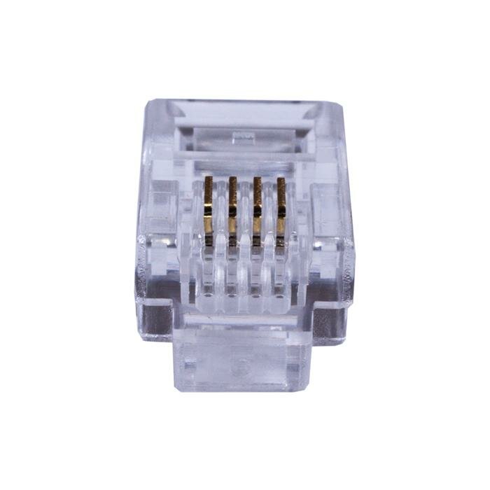 Коннекторы Suprlan 4P4C RJ-11, телефонные, пластиковые, 100 шт в упаковке