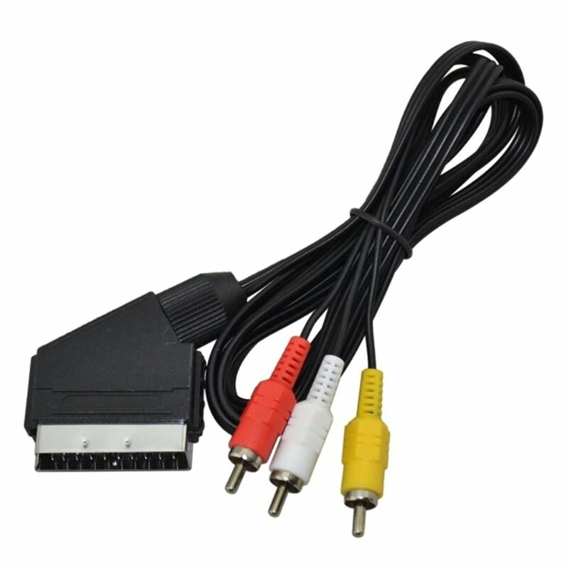 Кабель-переходник SCART-3RCA AV ТВ черный