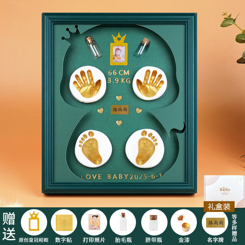 Детская змея, полная луна, отпечаток руки и стопы, сувенир для новорожденного, коробка для сбора волос, пуповина, отпечаток стопы на сто дней, чернильная подушка
