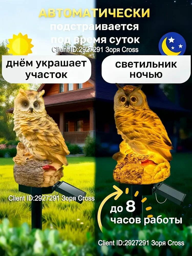 Уличный светильник "Сова Солнечный", LED, IP65, пластик, защита от воды