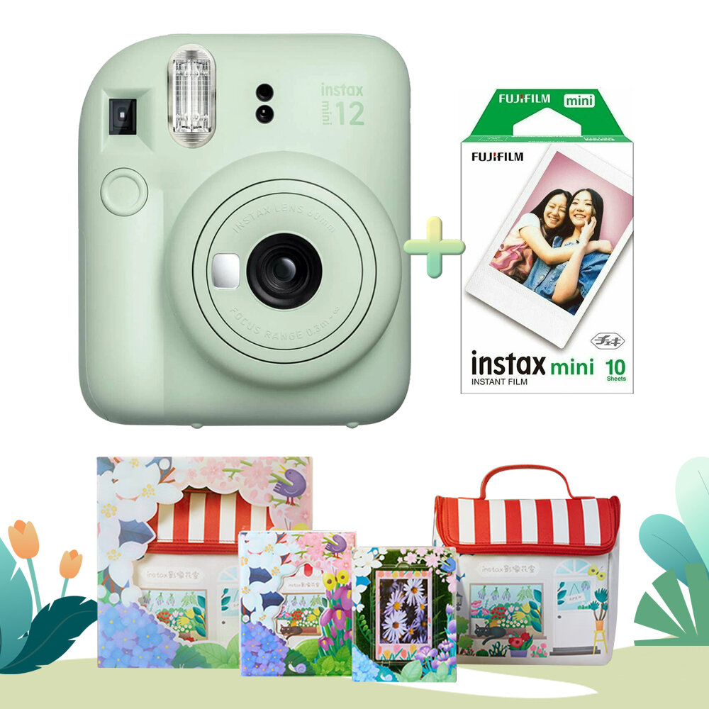 Фотоаппарат моментальной печати Fujifilm Instax mini 12 （Набор подарочных коробок）- Лимонный зеленый цвет