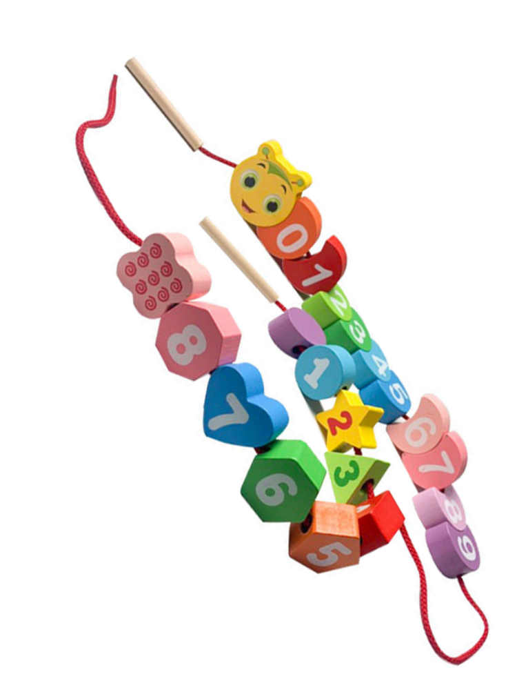 Развивающая игрушка-бисер деревянная Гусеница 0-3 лет，Развивайте концентрацию внимания и практические навыки